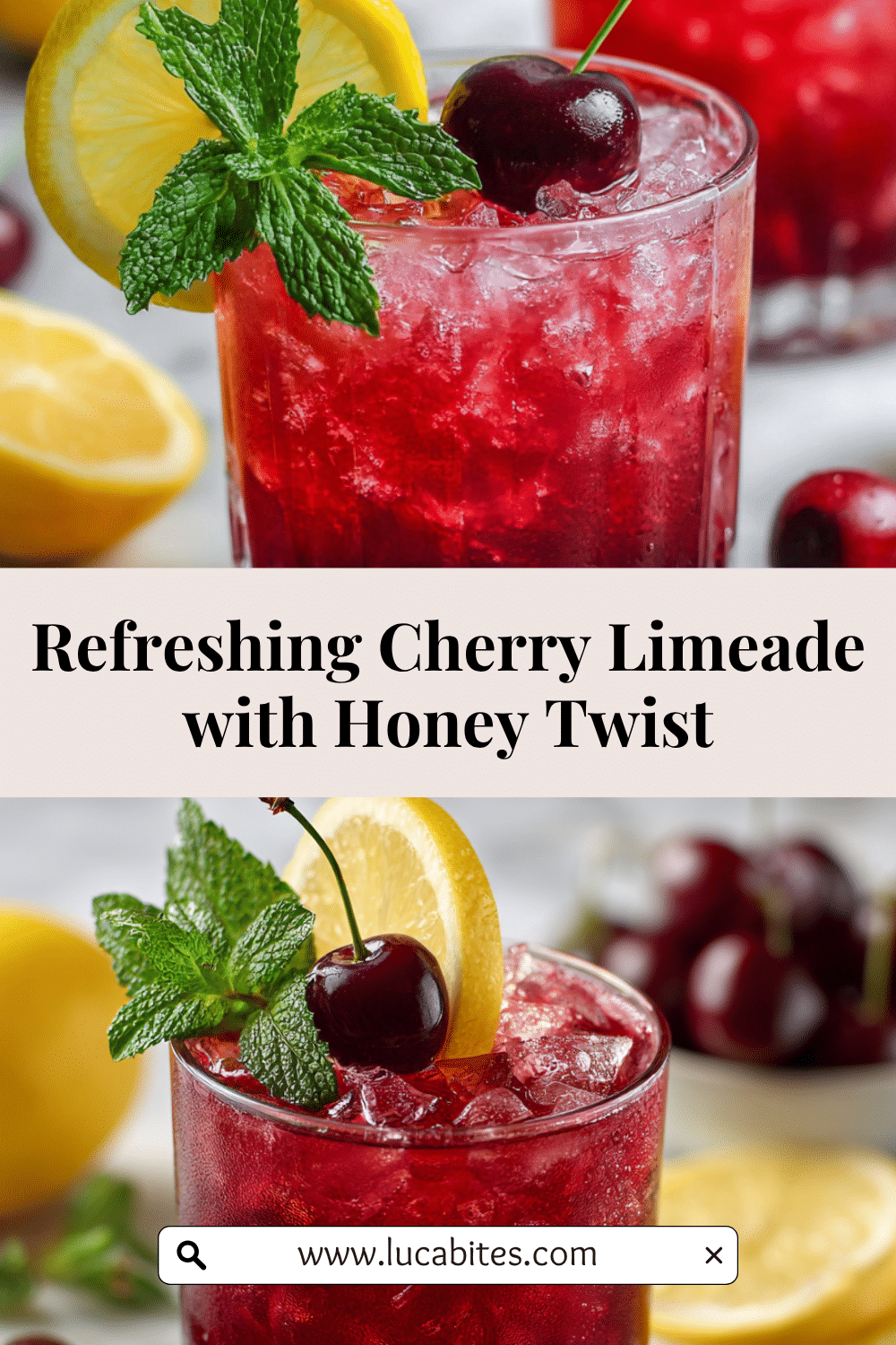 Honey Sweetened Fresh Cherry Limeade: Refreshing Homemade Drink