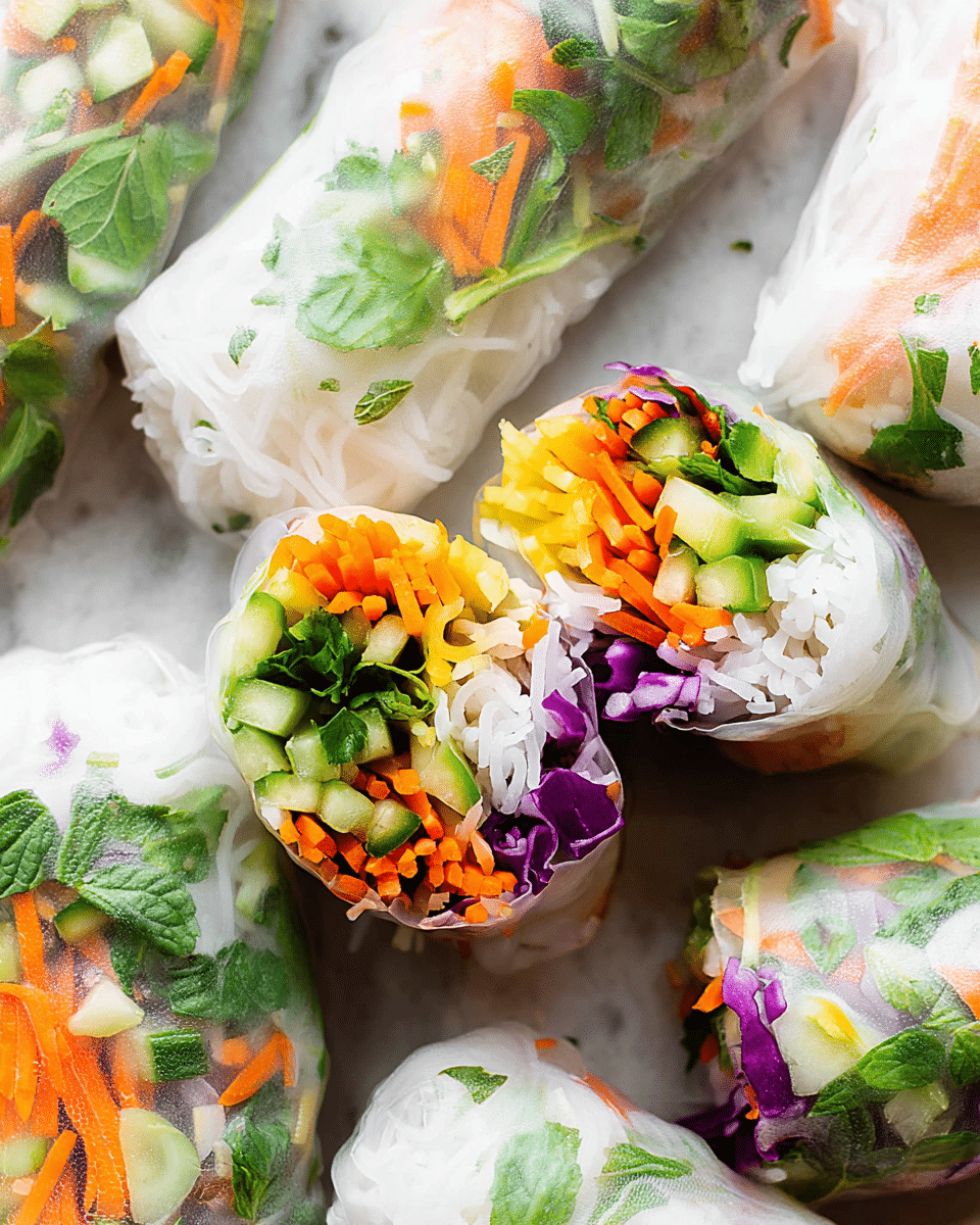 Fresh Spring Rolls with Vegetable and Edamame Filling